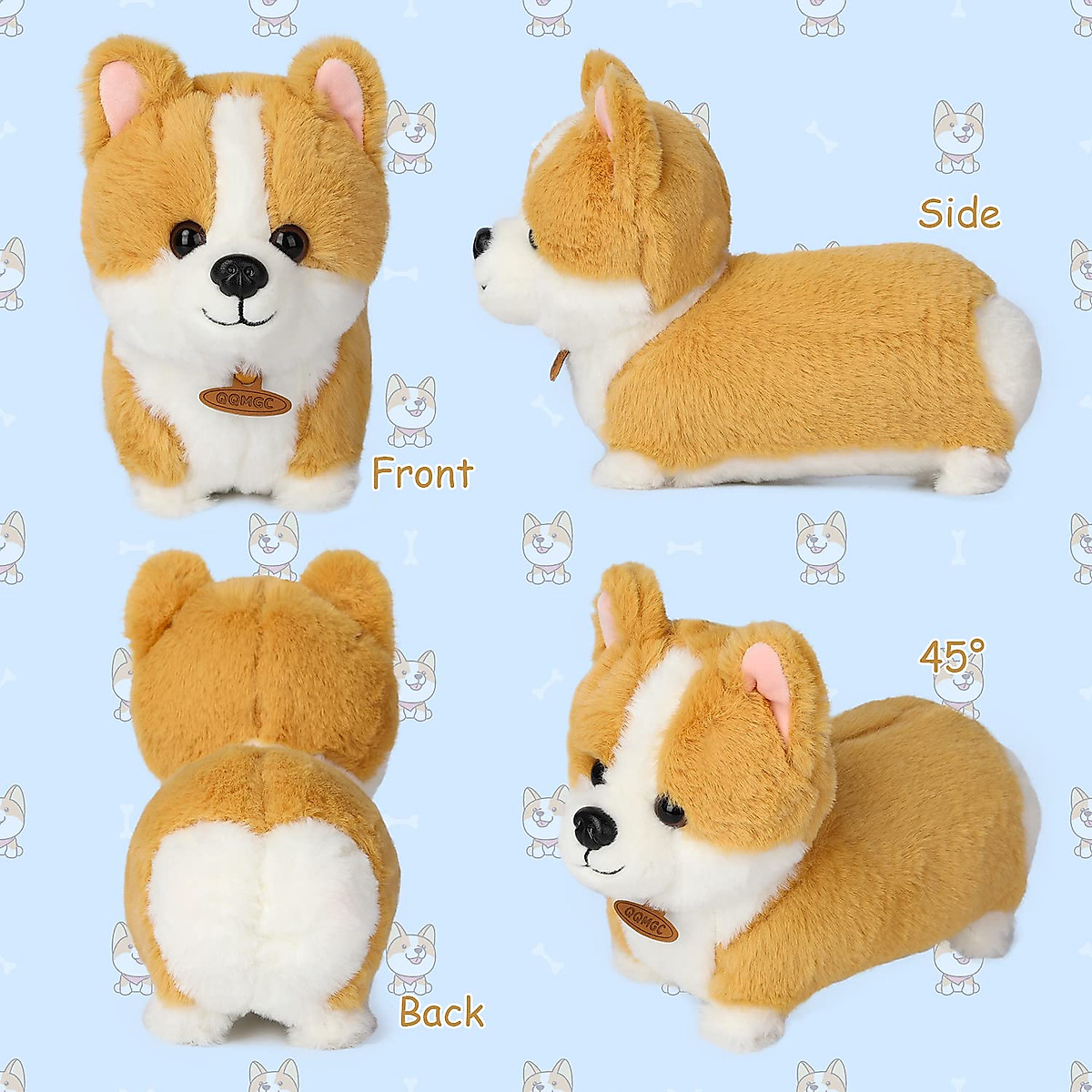 FITNISSFTW Plush Toy, Stuffed Animal Throw Plushie Pillow Doll, Soft Black and White Fluffy Friend Hugging Cushion - Cute Present for Every Age & Occasion (Corgi)