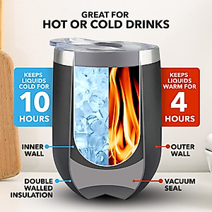 Momstir Brown Sugar Babe 12 oz Wine Tumbler - Black Girl Magic Mug for Birthday, Anniversary, Couples Gifts - Stainless Steel Wine Tumbler With Lid, African Coffee Mug - Wine Glasses for Women