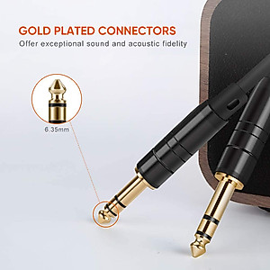 CableCreation 15 Feet 6.35mm 1/4" TRS to 6.35mm 1/4" TRS Balanced Stereo Audio Cable, Male to Male, 4.5 Meters/Black