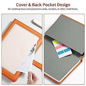 AHGXG Lined Journal for Women, Leather Hardcover A5 Notebook Diary, Personal Business Notebook with Magnetic Buckle, Pocket and Gift Box, 192 Numbered Pages, 100GSM Thick Paper, 5.7'' X 8.4'', Orange