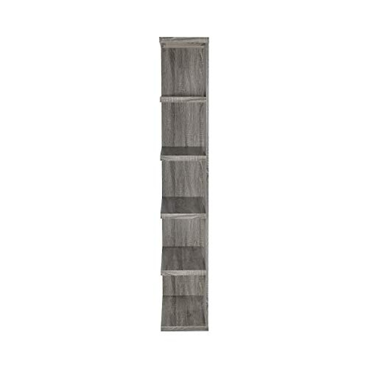 Coaster Home Furnishings 5-Tier Semi-Backless Bookcase Weathered Grey, 11.5"" d x 23.5"" w x 70.75"" h (800553)