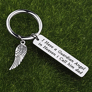 FOTAP I Have A Guardian Angel In Heaven I Call Him Dad Keychain (Guardian Angel Key)