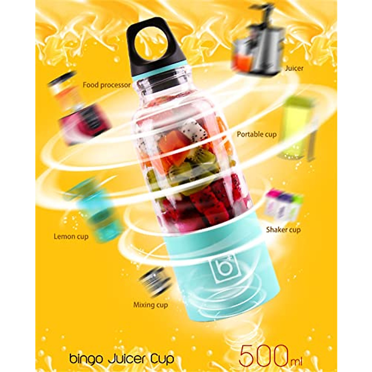 Portable Blender, Personal Blender for Shakes and Smoothies, Rechargeable USB High Speed 4-Blades Fresh Fruit Mixer Mini Juicer Cup,Handheld Blender for Sports Travel and Outdoors Pink