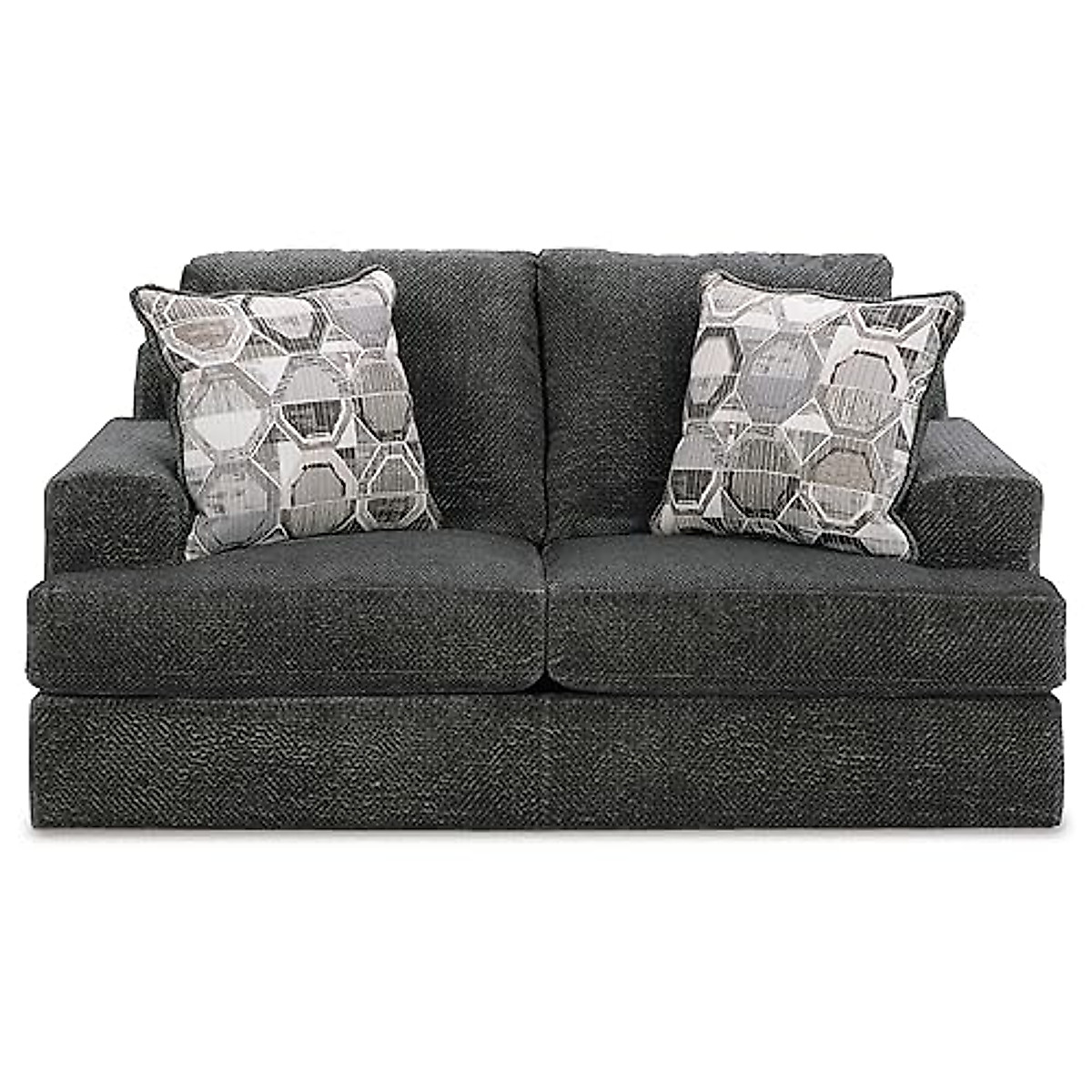 Signature Design by Ashley Karinne Casual Loveseat with Non-skid Legs, Gray