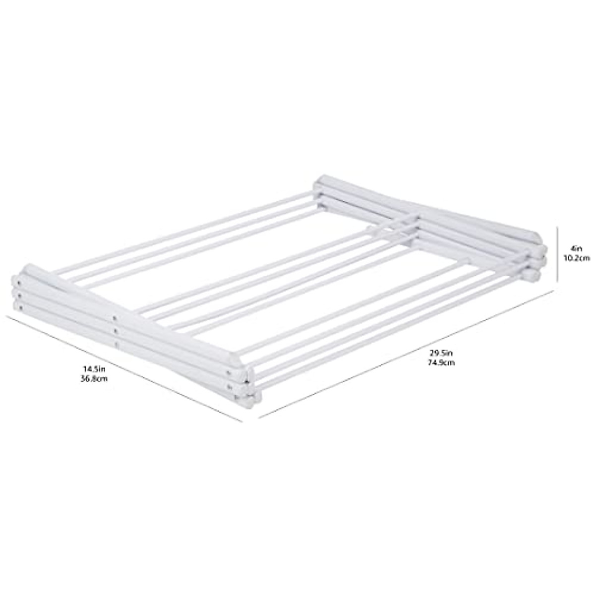 Amazon Basics Foldable Laundry Rack for Air Drying Clothing - 41.8" x 29.5" x 14.5", White