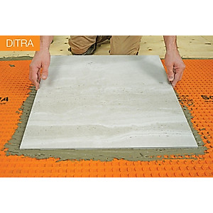 Schluter Ditra Uncoupling and Waterproofing Membrane for Ceramic and Stone Tile Application - Quick Installation, Made of Polyethylene, 1/8-Inch Thickness, 54 Square Feet - DITRA5M