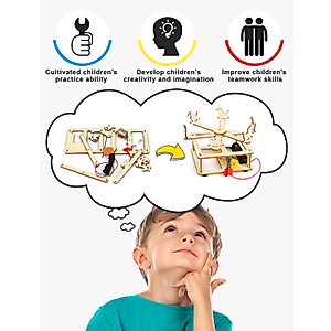 Poraxy 4 in 1 STEM Kits for Kids Age 8-10, Science STEM Projects for Kids 8-12, 3D Puzzles, Educational Craft Building Toys 8-13, Christmas Birthday Gifts for Girls Boys 6 7 8 9 10 11 12 13 Year Old