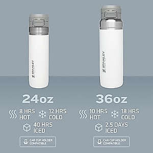 Stanley Quick Flip GO Water Bottle 24 oz | Push Button Lid | Leakproof and Packable for Travel and Sports | Insulated Stainless Steel | BPA-Free | Pomelo