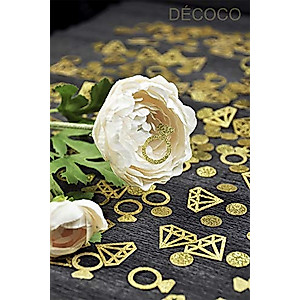 Gold Confetti (300Pcs) Diamond ring confetti Glitter Confetti Wedding Table Decoration Party Table Confetti Bridal Shower Engagement party hen party decor Table Scatter Valentines Day Baby Shower
