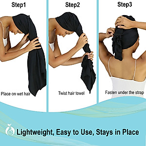 Hair RePear Anti Frizz Premium Cotton Hair Towel Enhances Healthy Natural Hair - Plop Wrap Scrunch Curly Wavy or Straight Hair -Extra Long Thick Hair