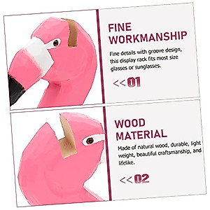 STOBOK 4pcs Décor Display Wood Retainer Spectacle for Carving Nightstand Adorable Glasses Eye Eyeglasses Stand Holder Sunglasses Ornament Rack Animal-shape Eyeglass Storage Flamingo