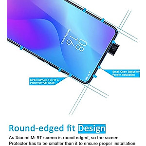 NEW'C 3 Pack Designed for Xiaomi Mi 9T, Mi 9T Pro Screen Protector Tempered Glass, Case Friendly Anti Scratch Bubble Free Ultra Resistant