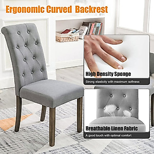 YEMELI Dining Room Chairs Aristocratic Style Dining Chair Noble and Elegant Solid Wood Tufted Dining Chair Dining Room Set (Set of 2)