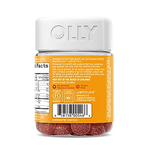 OLLY Kids Immunity Gummy, Immune Support, Wellmune, Elderberry, Vitamin C, Zinc, Chewable Supplement, Cherry - 50 Count