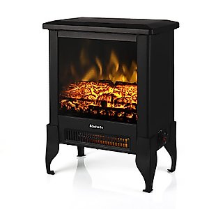 TURBRO Suburbs 25" WiFi Electric Fireplace Infrared Heater with Crackling Sound, Freestanding Fireplace Stove with Adjustable Flame Effects, Overheating Protection, Timer, Remote Control 1400W