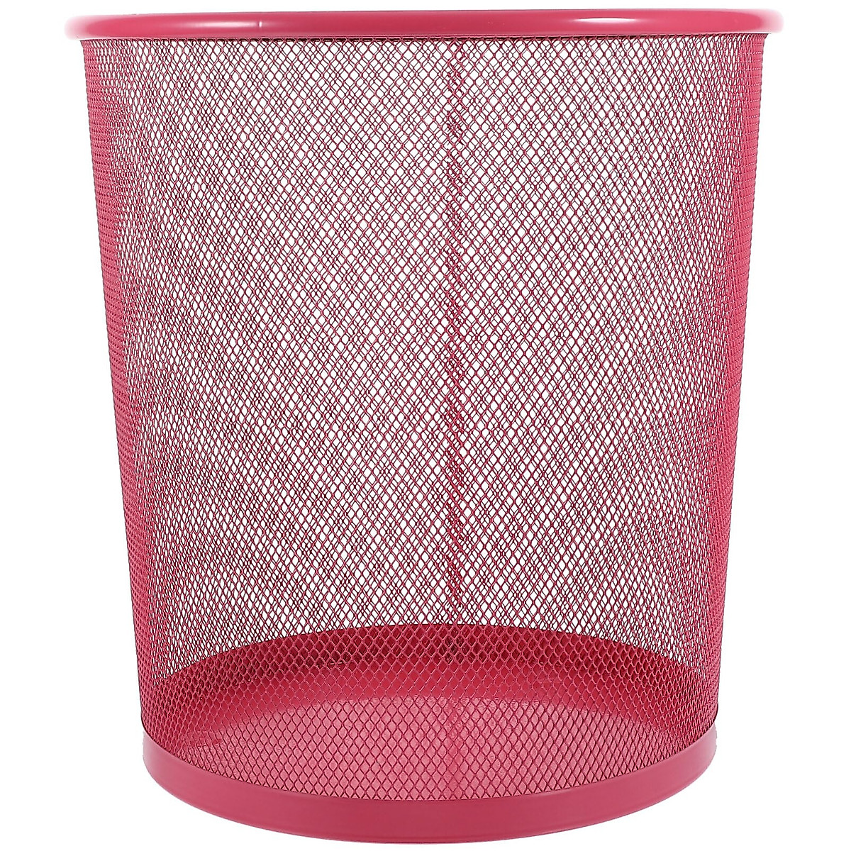 MAGICLULU Mesh Waste Basket Round Trash Can Open Top Wastebasket Recycling Bins Garbage Waste Basket for Home Office Workspace Red