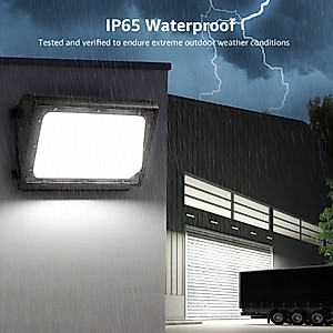 LE Dusk to Dawn Area Light with Photocell, 80W 10000lm LED Wall Pack Light, 300W Metal Halide Equivalent, 5000K Daylight Outdoor Security Flood Light, Commercial Area Lighting, UL Listed