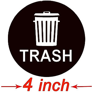 Recycle Sticker Trash Bin Label 8 Pack-4"x4"-Waterproof Organize & Coordinate Garbage Waste from Recycling Indoor & Outdoor,Great for Metal Aluminum Steel or Plastic Trash Cans,Use at Kitchen &Office