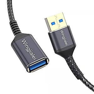 Wingjialei USB 3.0 Extension Cable 2FT Type A Male to Female USB Extension Cord Multiple Port USB Cable Compatible with Printer Keyboard Flash Drive Hard Drive Camera Playstation Webcam Projector