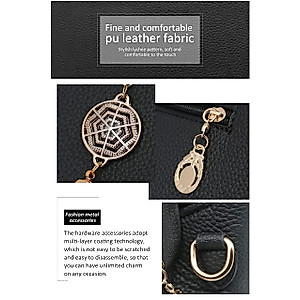 Pahajim Womens Handbag Tote Cute Mini Tassels Leather Shoulder Purse Crossbody Bag(Black)