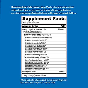 Nature's Way Fortify Daily Probiotic for Men and Women 50+, 30 Billion Live Cultures, Colon, Digestive, and Immune Health Support* Supplement, 30 Capsules