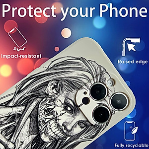 Shegazzi Compatible with iPhone 14 Pro Max Case, Halloween Skull Skeleton Phone Case for Apple iPhone 14 Pro Max, Slim TPU Liquid Silicone Phone Case Full Body Protective Cover