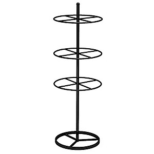 LXHONG 3-Tier Lingerie Display Stand, Rotating Underwear Suit Display Rack, Bra Bralette Hanger Tops Rack, for Boutiques, Retail, Clothing Business (Color : Black, Size : 47x148cm)