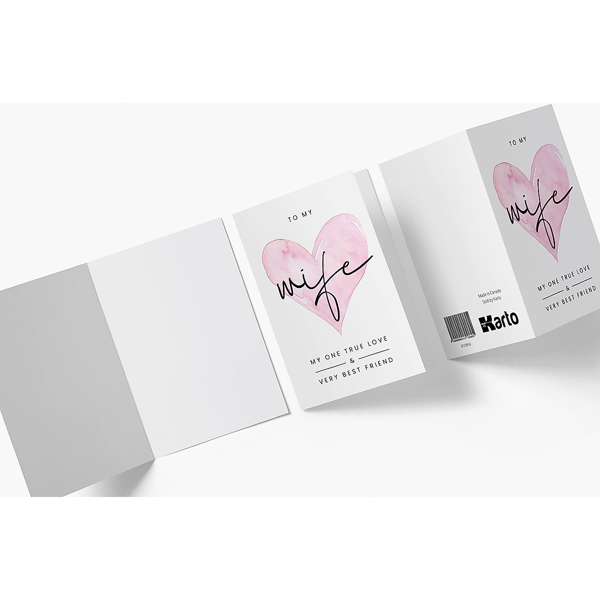 KARTO - Sweet Birthday Card for Wife, Large 5.5 x 8.5 Greeting Card, Birthday Card for Wife from Husband, Happy Birthday Wife Card - One True Love Wife