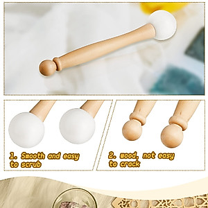 Singing Bowl Mallet Crystal Bowl Rubber Mallet Striker and O Ring Set Including 2 Rubber Head Wood Handle Mallet with 2 Rubber O Ring for Playing Crystal Singing Bowl Sound Meditation