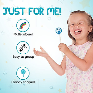 Kids Tongue Scraper or Cleaner Set – BPA-Free Plastic Dental Scrapers Helps Freshen Bad Breath, Remove Gunk – Multicolored with Easy-to-Grasp Handles and Brush Covers by 55Dental, Ages 2+ (Pink)