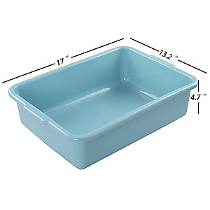 Inhouse 13 L Plastic Commercial Tote Box, Wash Tub Basin, 4-Pack, Mint Green, F