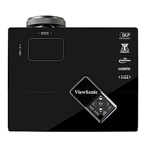 ViewSonic PJD6683WS WXGA 1280x800 DLP Projector, 3000 ANSI Lumens, 15,000:1 Contrast Ratio - Black