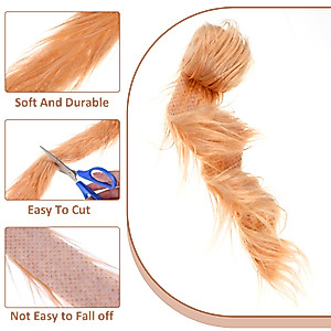 4Pcs Shaggy Plush Faux Fur Fabric 2 x 60inch Precut Strips Fake Fur Soft Fluffy Fabric Fuzzy Craft Fur for Halloween Gnome Plush Beard Gnome Hair Role Play DIY Crafts(White + Black + Brown + Orange)