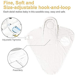 Knirose Baby Swaddle Blankets, Unisex Baby Blanket Wrap for Newborn Baby Boys Girls, Skin Friendly Wearable Swaddle Sleep Sack Made of Combed Cotton (Planet, White, 0-3 Months)