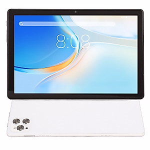 DAUZ HD Tablet, IPS Screen 100-240V Octa Core Processor Night Reading Mode 10 Inch Tablet for Android 11 for Study (White)