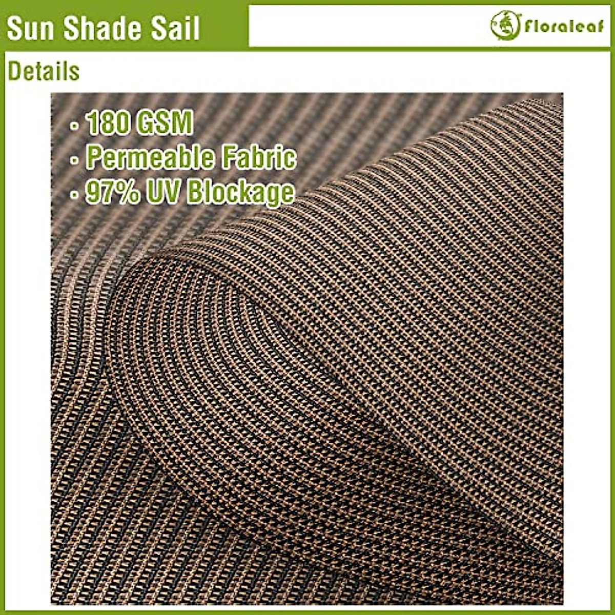 FLORALEAF 12'x12'x12' Sun Shade Sail Triangle Canopy UV Block Sun Shade for Outdoor Patio Garden Backyard Awning