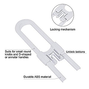 Goodv Baby Proof Cabinet Lock - 2 Pack Adjustable Child Safe U Shape Straps Multi-use for Closet Drawer Dresser No Adhesive No Tools(2)