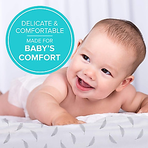 Kushies Baby Fitted Bassinet Sheets - 30 x 18 x 2 Bassinet Mattress Mini Crib Sheets - Grey Feather Bassinet Cover Mini Crib Mattress - Mattress for Playpen & Bed Side Bassinets Mini Crib Sheet