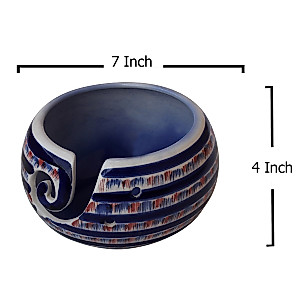 ABHANDICRAFTS Ceramic Knitting Yarn Bowl, Crochet for Moms - A Perfect on All Occasions for Moms and Grandmothers