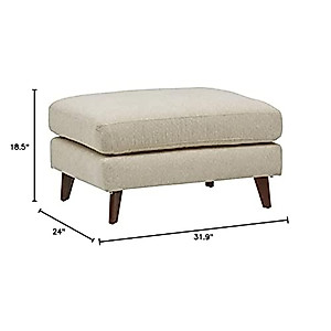 Amazon Brand – Rivet Sloane Mid-Century Modern Ottoman, 32"W, Shell