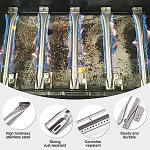 Adviace Grill Replacement Parts for Nexgrill 720-0830H, 4 Pack Grill Burner Tubes and Heat Plate Shields for Home Depot Nexgrill 4 Burner 720-0830H, Nexgrill 720-0864, 720-0864M Gas Grills