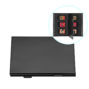 Orzero Premium Game Card Case Compatible for Switch Lite 2019, Nintendo Switch, Portable and Thin, Aluminum Game Storage Card Holder Box Suitable for 6 Game Cards (Black)
