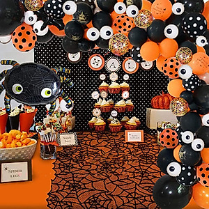 NUOBESTY 100PCS Halloween Eyeball Balloons 5 Inch Inflatable Thickened White Latex Balloons Round Eyeball Aluminum Film Balloons for Halloween Party Decoration Supplies