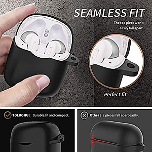 TOLUOHU for JBL Tune 225TWS/220TWS Case Cover,Carry/Shockproof/Waterproof Silicone Protect Skin Case Cover for JBL Tune 225TWS/220TWS Wireless Earbuds Accessories with Keychain