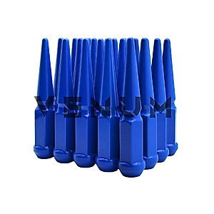 20 Pc M14x1.5 Dodger Blue Spike Lug Nuts - Powder Coated - 4.5" Tall Compatible with Jeep 2011-2020 Grand Cherokee JL Sahara 2020 Gladiator W/Aftermarket Wheels