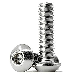 10-24 x 1-1/2" Button Head Socket Cap Bolts Screws, 304 Stainless Steel 18-8, Allen Hex Drive, Fully Machine Thread, 50 PCS