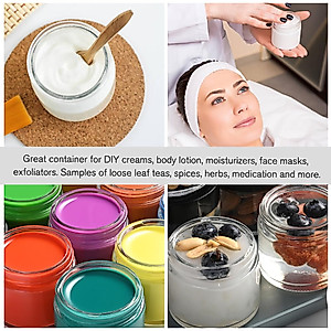 Small Glass Containers with Lids, Tecohouse 4 oz, 2 oz and 1 oz Clear Glass Jars with Lids & Inner Liners, Mini Travel Toiletries Container for Slime, Makeup, Cream, Lotion, Cosmetic - 3 pack