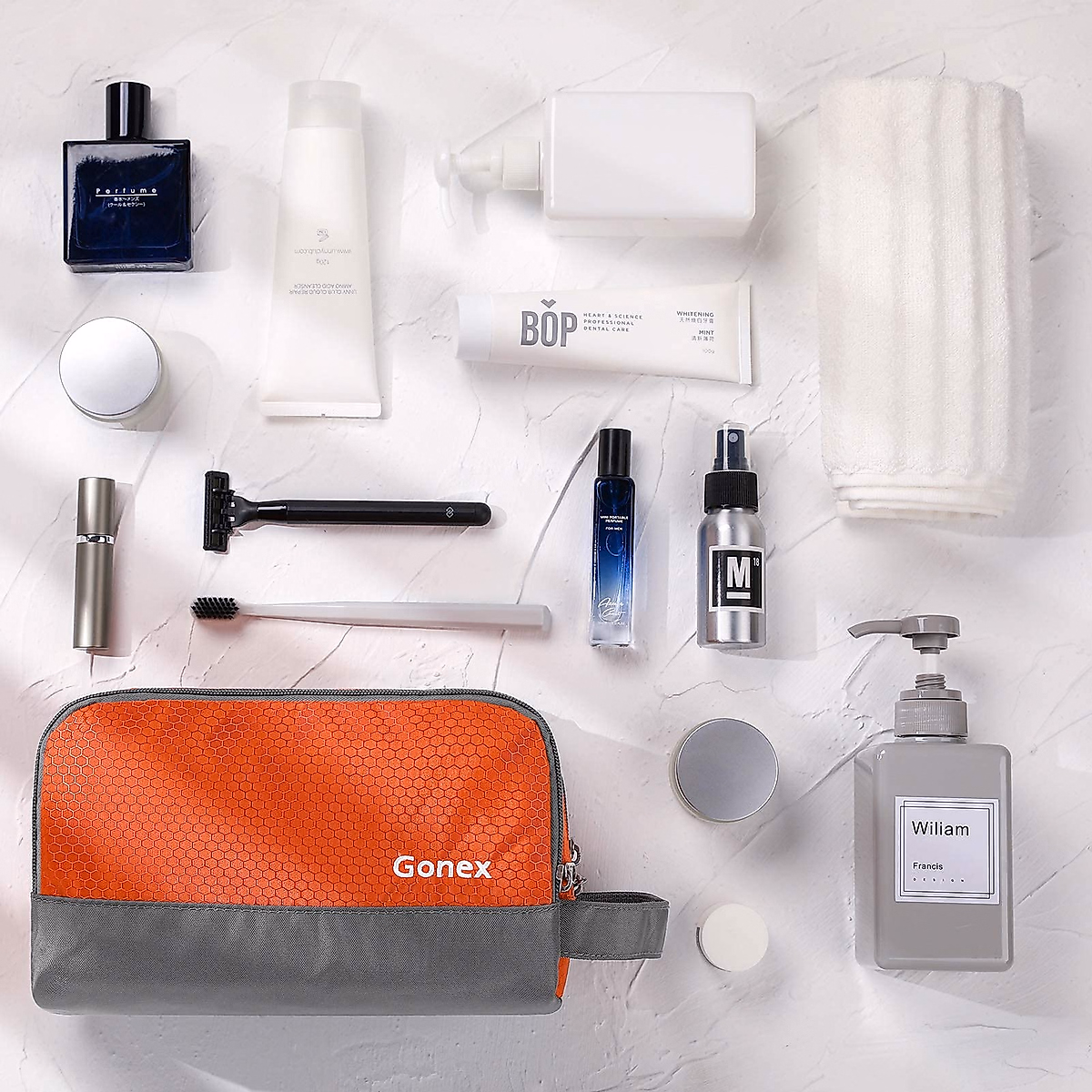 Travel Toiletry Bag Nylon, Gonex Dopp Kit Shaving Bag Toiletry Organizer Orange