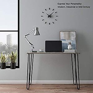 Lavish Home Computer Home Office-Small Desk With Hairpin Legs for Modern, Industrial-Style Decor, (L) 39.25” x (W) 19.5” x (H) 27”, Gray