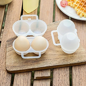 ULTECHNOVO Outdoor Egg Holder, 2 Pcs Egg Storage Box Portable Camping Egg Carrier 2 Eggs Case Egg Storage Container for Hiking Outdoor Kitchen Tools Portable Storage Box